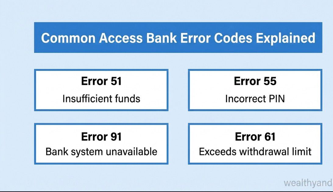 Common Access Bank Error Codes Explained - Wealthyandpoor