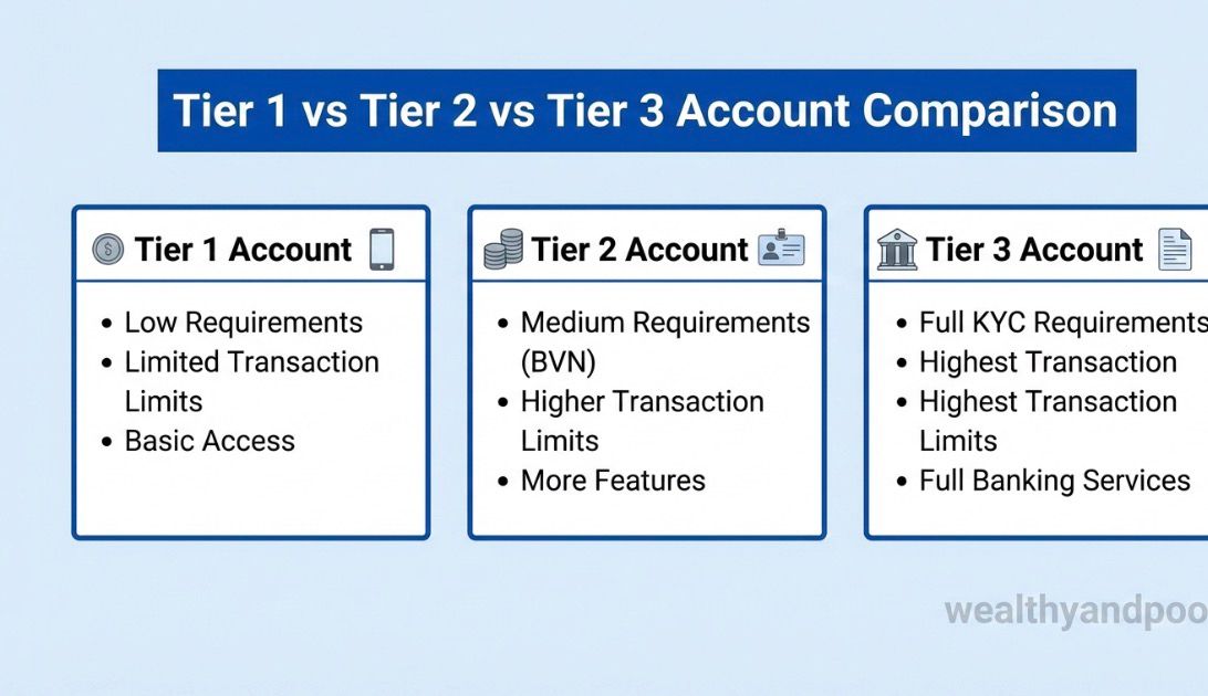 Tier 1 vs Tier 2 vs Tier 3 Account Comparison - Wealthyandpoor