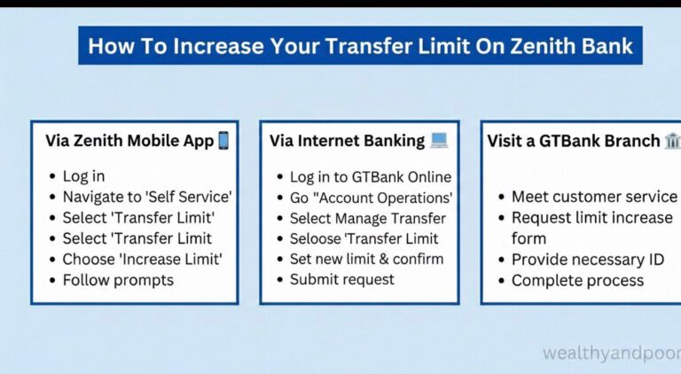 How to Increase Your Transfer Limit on Zenith Bank - Wealthyandpoor